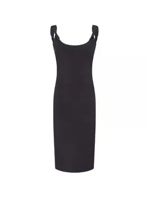 Another Tomorrow Twist-strap Midi Dress