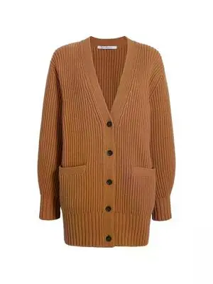 Another Tomorrow Ribbed-knit Cashmere Cardigan - Brown