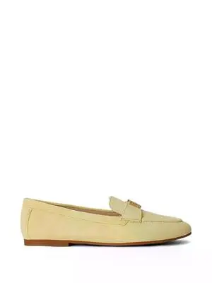 Ralph Lauren Averi Iii Logo-plaque Suede Loafers - Yellow