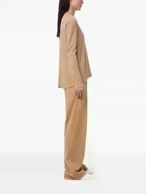 Another Tomorrow Seamed Long-sleeve Top
