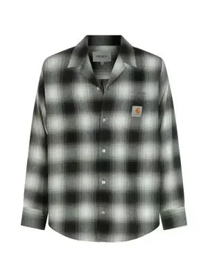 Carhartt Work In Progress Check-pattern Logo-patch Shirt - Black