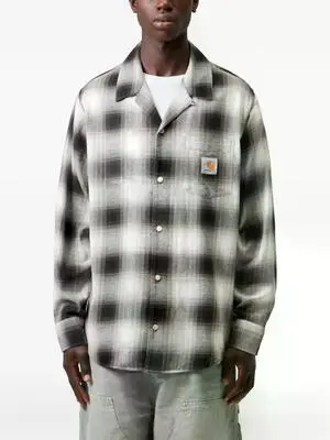 Carhartt Work In Progress Check-pattern Logo-patch Shirt - Black