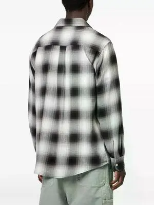 Carhartt Work In Progress Check-pattern Logo-patch Shirt - Black