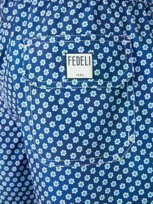 Fedeli Drawstring Swim Shorts With Floral Motif