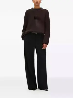 Another Tomorrow Ribbed Knit Crewneck Sweater
