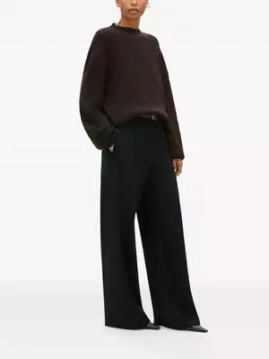 Another Tomorrow Ribbed Knit Crewneck Sweater