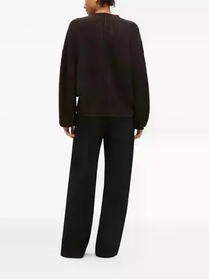 Another Tomorrow Ribbed Knit Crewneck Sweater