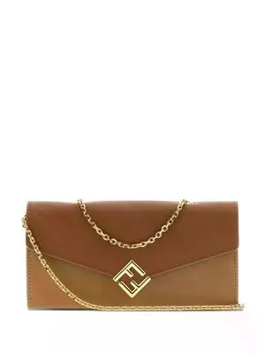 Fendi Ff Diamonds Leather Wallet - Neutrals