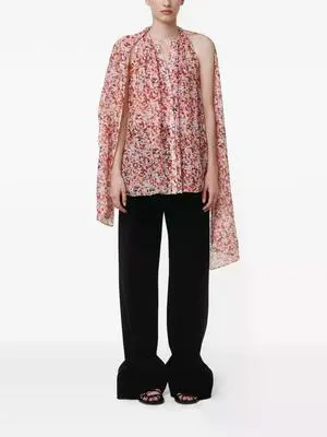 Another Tomorrow Abstract Print Sleeveless Shirt