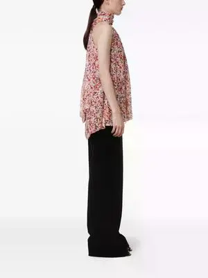 Another Tomorrow Abstract Print Sleeveless Shirt