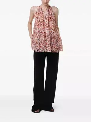 Another Tomorrow Abstract Print Sleeveless Shirt