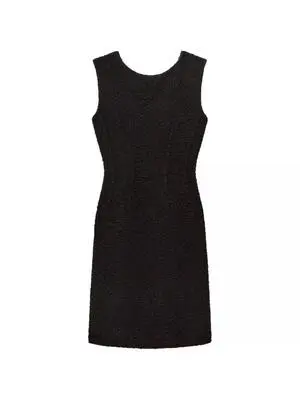 Another Tomorrow Sleeveless Tweed Mini Dress - Black