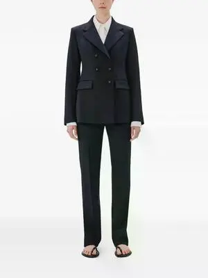 Another Tomorrow Double-breasted Structured Blazer