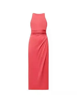 Another Tomorrow Rhubarb Jersey Tie-waist Sarong Dress
