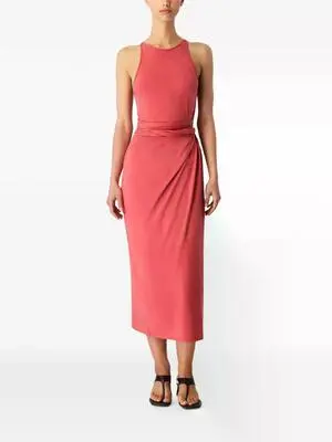 Another Tomorrow Rhubarb Jersey Tie-waist Sarong Dress