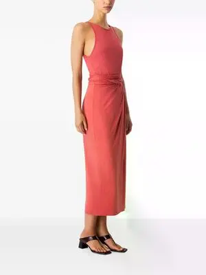 Another Tomorrow Rhubarb Jersey Tie-waist Sarong Dress