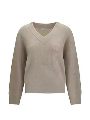 Brunello Cucinelli Ribbed V-neck Sweater - Neutrals