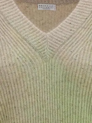 Brunello Cucinelli Ribbed V-neck Sweater