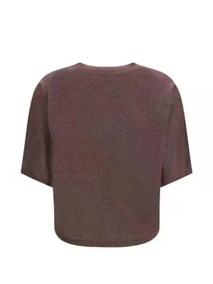 Brunello Cucinelli Metallic Effect Short Sleeve Sweater