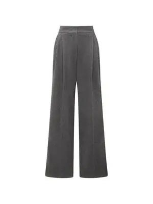 Another Tomorrow Pleated Wide-leg Trousers - Grey