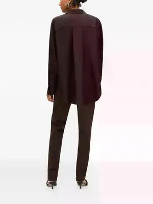 Another Tomorrow Pleat-back Silk Shirt