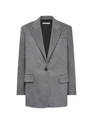 Another Tomorrow Tailored Cashmere Blazer - Grey