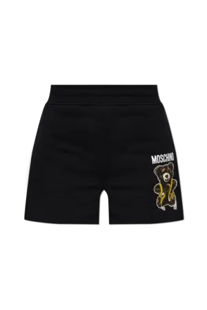 Moschino Sweat Shorts With Print - Black