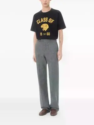 Valentino Garavani Cotton T-shirt With Panther Print - Black