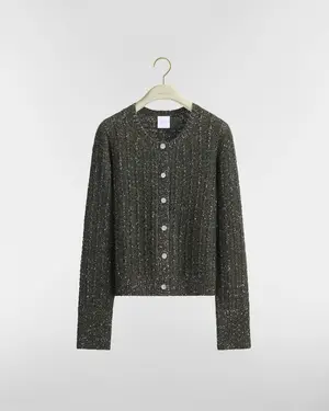 Dior Cardigan - Green Virgin Wool-cashmere-blend Tweed Embroidered With Sequins