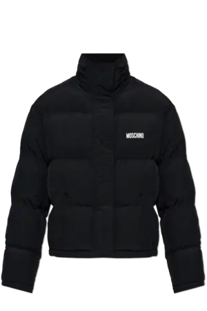 Moschino Insulated Jacket With Stand-up Collar - Black
