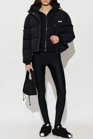 Moschino Padded Stand-up Collar Jacket With Logo And Smiley Print