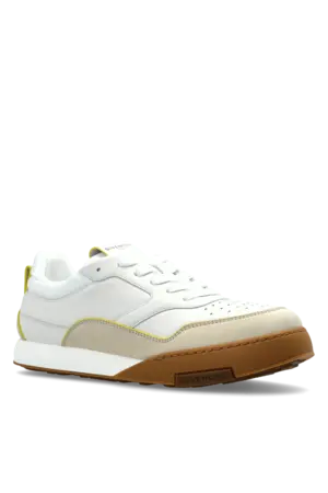 Givenchy Leather Low-top Sneakers With Yellow Piping - White
