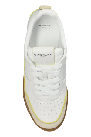 Givenchy Leather Low-top Sneakers With Yellow Piping - White