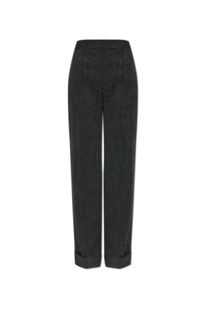 Alexander McQueen Wool Trousers With Pintuck Detailing On The Legs - Grey