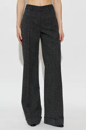 Alexander McQueen Wool Trousers With Pintuck Detailing