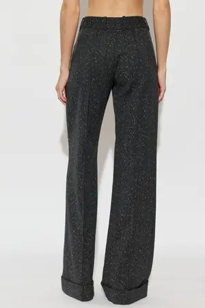 Alexander McQueen Wool Trousers With Pintuck Detailing
