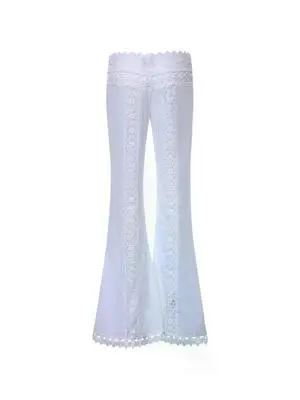 Charo Ruiz Ibiza Vianora Lace-trimmed Flared Trousers - White