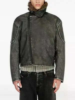 DIESEL® Biker Jacket With Detachable Collar