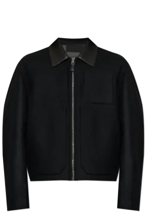 Givenchy Jacket With Leather Collar - Black