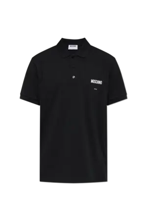 Moschino Polo With Embroidered Logo - Black