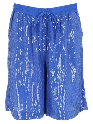 P.a.r.o.s.h Sequin Embellished Shorts - Blue