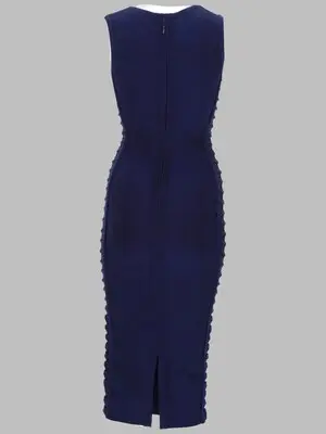 NJ COUTURE Draped Midi Dress