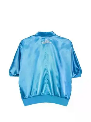 Moschino Satin-finish Logo Embroidered Shirt