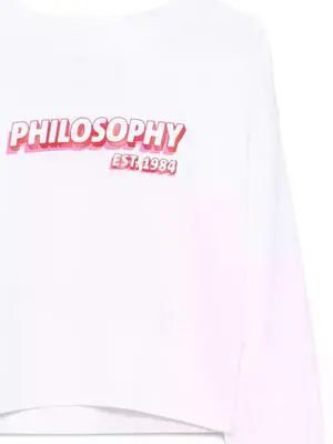 Philosophy Di Lorenzo Serafini Cropped Cotton Sweatshirt With Logo Print
