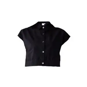 REISTOR Oversized Crop Shirt - Black