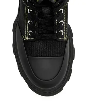 GANNI Cleated Canvas Trail Boots