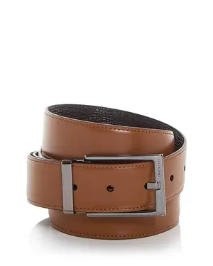 FERRAGAMO Reversible Leather Belt - Natural