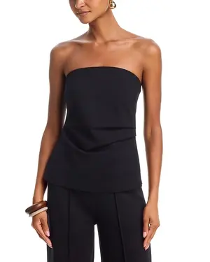 Aqua Ponte Strapless Tube Top - Black
