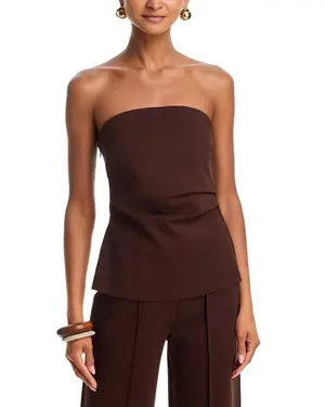 Aqua Ponte Strapless Tube Top - Brown