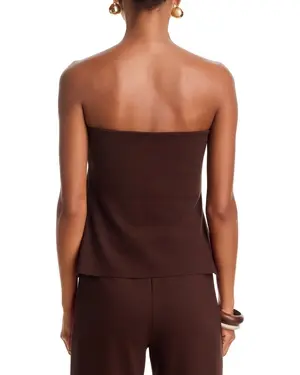 Aqua Ponte Strapless Tube Top - Brown